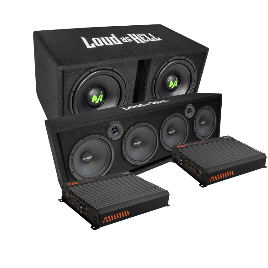 LOUD AS HELL 4×8" + 2×12" SPL-System med GAS MAD A2 – MekarBilar